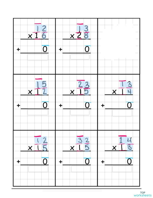 Multiplication Practice With Regrouping. Interactive worksheet ...