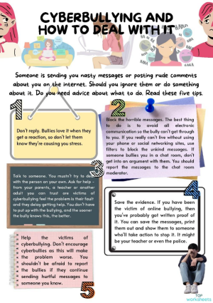 Cyberbullying and how to deal with it. Interactive worksheet ...