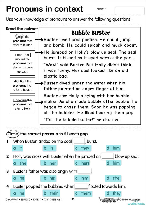 Pronoun: interactive worksheets and online exercises | TopWorksheets