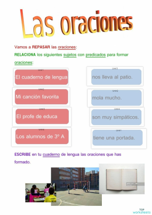 Actividad Las Oraciones. Ficha interactiva | TopWorksheets