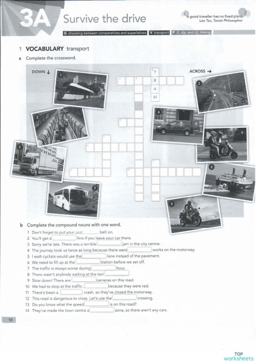 3A | Survive the drive (I). Interactive worksheet | TopWorksheets