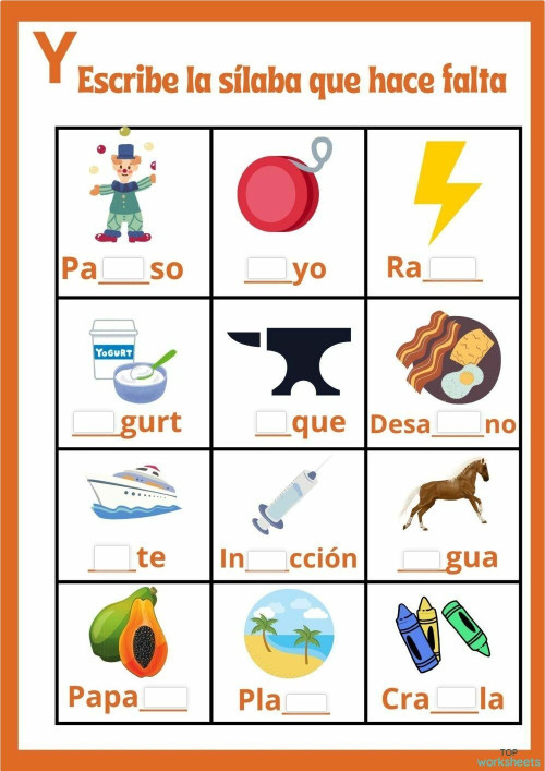 Construye Palabras. Ficha interactiva | TopWorksheets