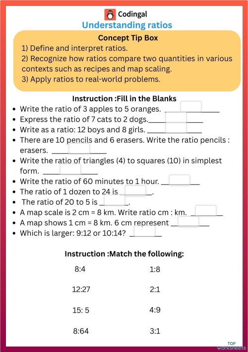 M_G06_M06_L22_WC02_Understanding Ratios. Interactive worksheet | TopWorksheets