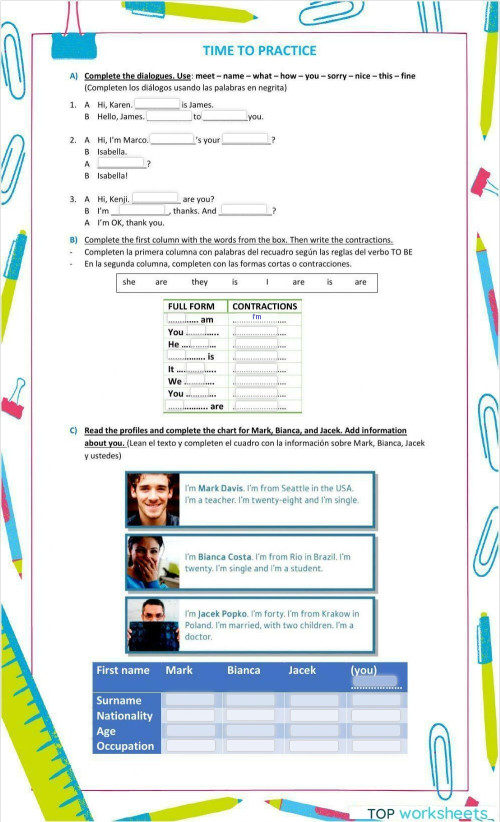 Time to practice. Interactive worksheet | TopWorksheets
