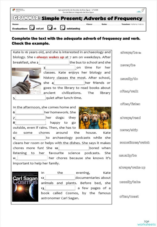 Daily routine (present simple and adverbs of frequency). Interactive ...