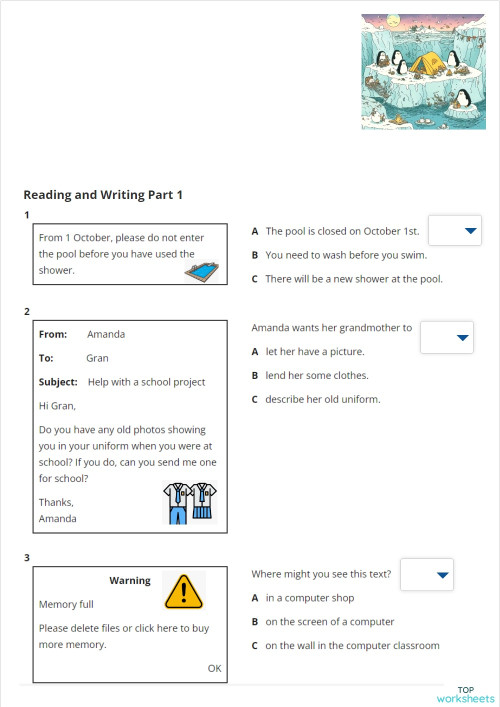 KET_Reading_P1_2. Interactive worksheet | TopWorksheets