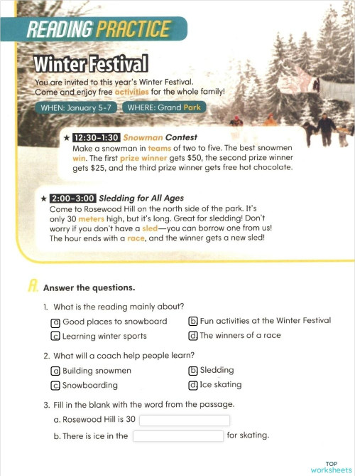 Reading-Finding Facts and information. Interactive worksheet ...