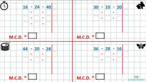 Máximo común divisor : fichas interactivas y ejercicios online ...