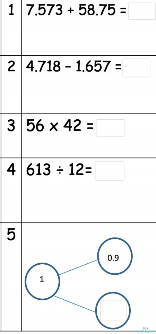 Math: interactive worksheets and online exercises | TopWorksheets