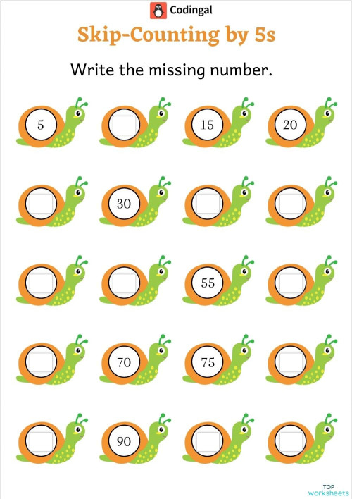 M_G02M02L08_WC03_Skip-Counting by 5s. Interactive worksheet | TopWorksheets