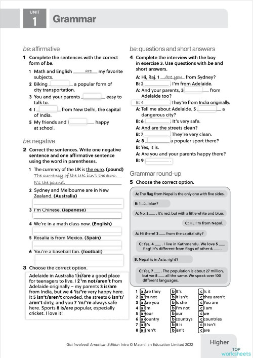 Grammar Higher. Interactive worksheet | TopWorksheets