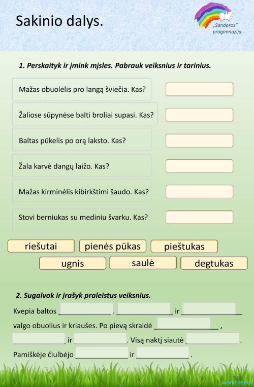 L.K.4(106) Sakinio dalys.. Interactive worksheet | TopWorksheets
