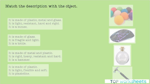 Description of objects. Interactive worksheet | TopWorksheets