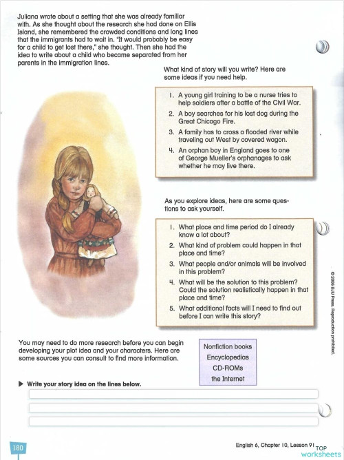 Lesson: 91 Historical Fiction Pg 180. Interactive worksheet | TopWorksheets