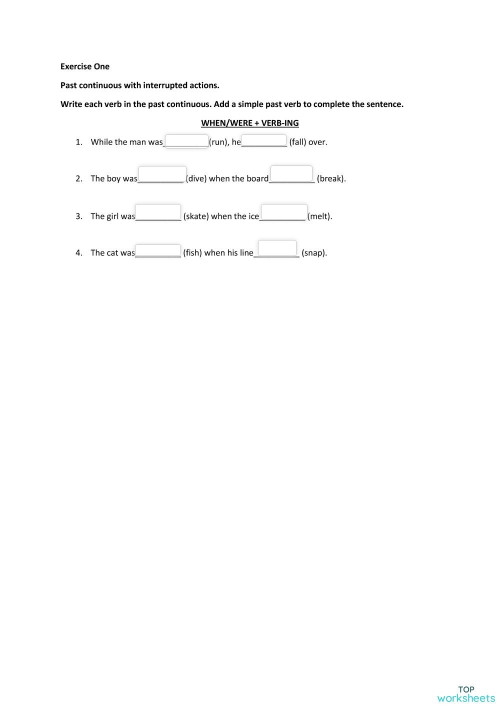 Past Continuous with IA. Interactive worksheet | TopWorksheets