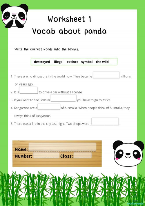 A giant panda. Interactive worksheet | TopWorksheets
