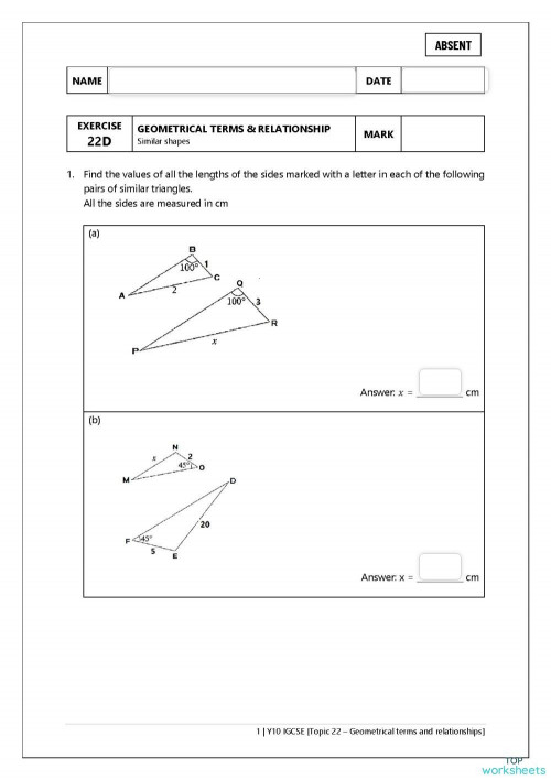 Similar Shapes. Interactive worksheet | TopWorksheets