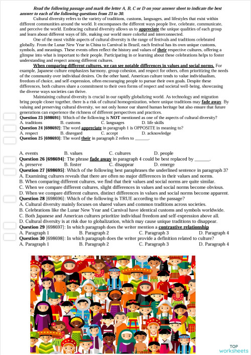 READING MULTIPLE CHOICE 19. Interactive worksheet | TopWorksheets
