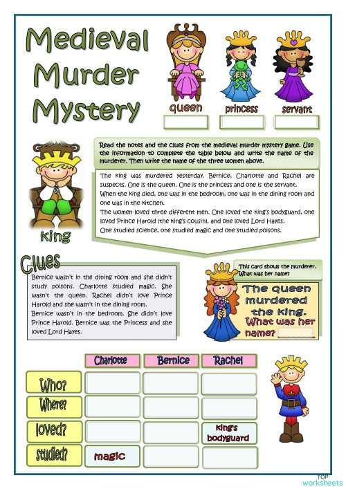 Medieval Mystery. Interactive worksheet | TopWorksheets
