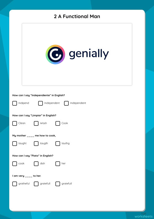 2 A Functional Man. Interactive worksheet | TopWorksheets