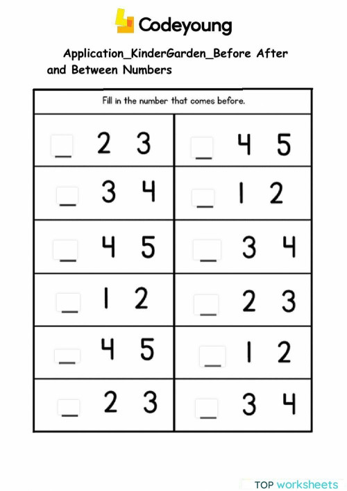 Before and after free exercise. Interactive worksheet | TopWorksheets