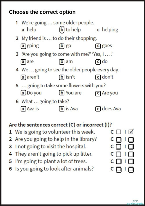 Future will and going to. Interactive worksheet | TopWorksheets