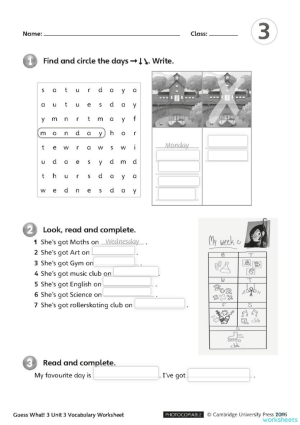 ENGLISH PRACTICE UNIT 03 - 3rd GRADE. Interactive worksheet | TopWorksheets