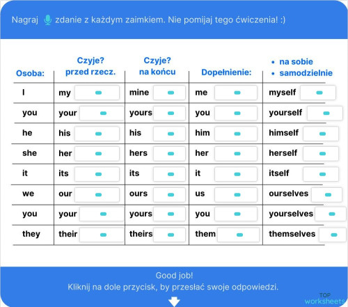 gramar - zaimki all - 3. Interactive worksheet | TopWorksheets