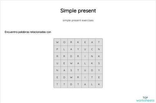 Simple present. Interactive worksheet | TopWorksheets
