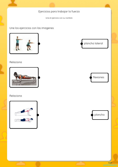 Ejercicios para trabajar la fuerza. Ficha interactiva | TopWorksheets