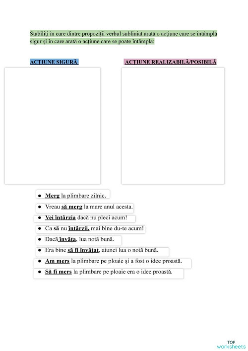 Interactive worksheets and online exercises in romania | TopWorksheets