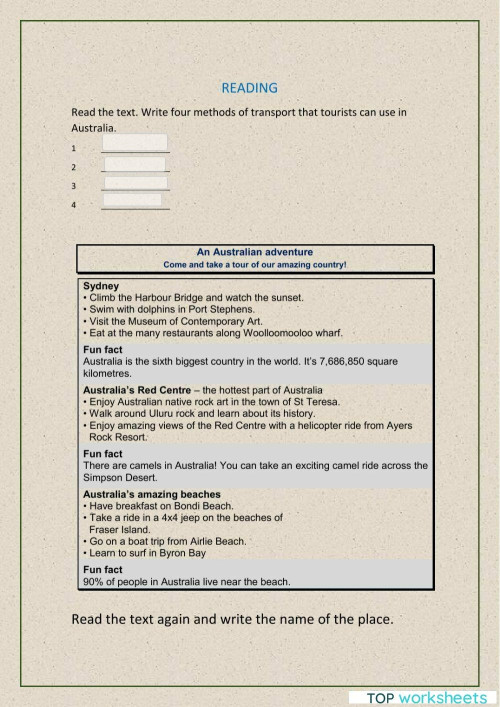 Reading. Interactive worksheet | TopWorksheets
