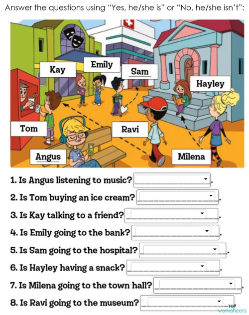 Places in town 2. Interactive worksheet | TopWorksheets