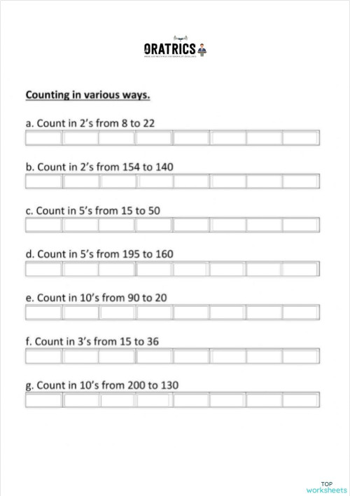 Counting Numbers. Interactive worksheet | TopWorksheets