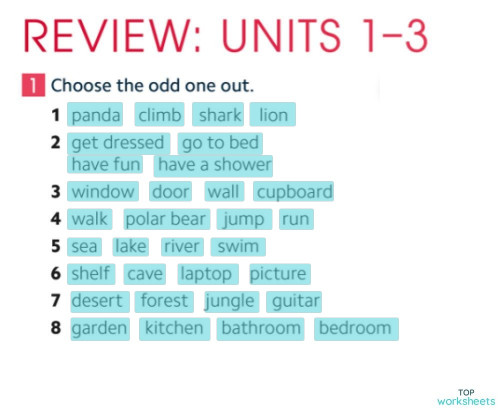 Review unit 1-3. Interactive worksheet | TopWorksheets