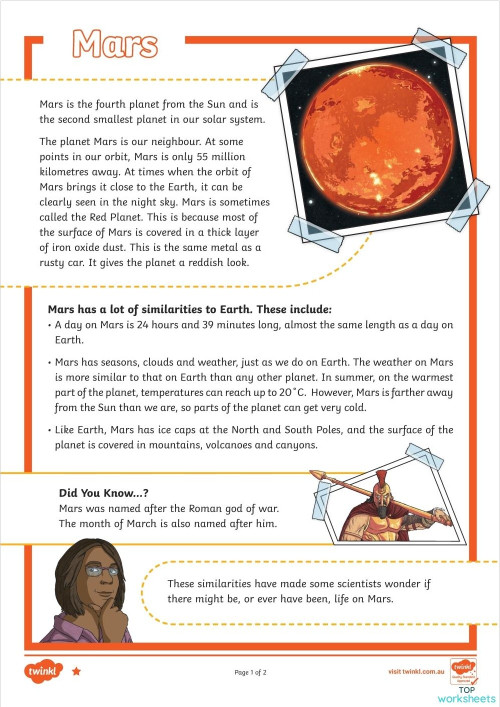 IPC- Mars worksheet. Interactive worksheet | TopWorksheets