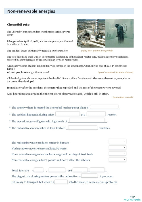 Natural Lesson 4. Energy III. Interactive worksheet | TopWorksheets