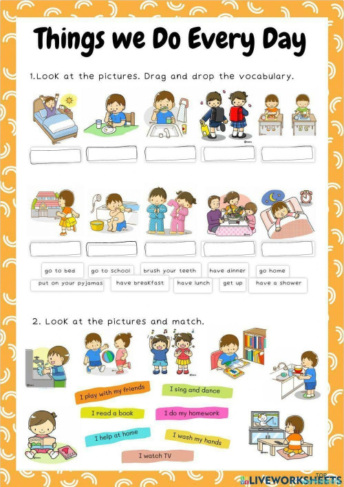 Daily Routine M.1. Interactive worksheet | TopWorksheets