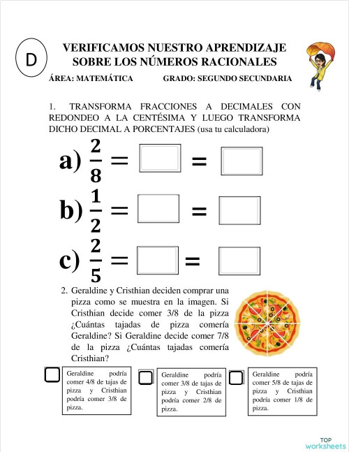 NÚMEROS RACIONALES-2B-n33. Ficha interactiva | TopWorksheets
