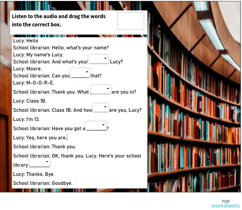 Listening: Personal information. Interactive worksheet | TopWorksheets