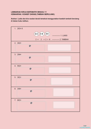 Konsep Darab 2 (Tambah Berulang). Interactive worksheet | TopWorksheets