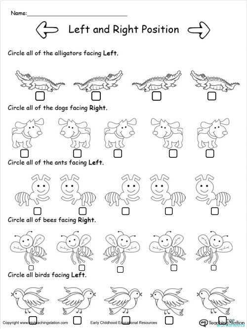 Left or Right?. Interactive worksheet | TopWorksheets