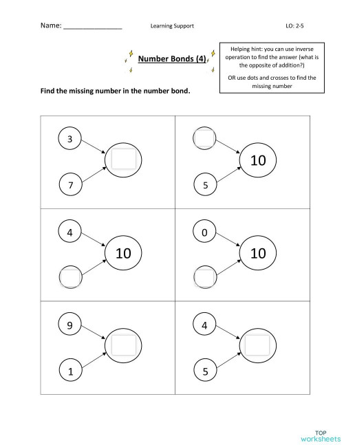 Number Bonds 3-1 (4). Interactive worksheet | TopWorksheets
