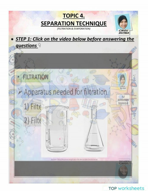 Separation technique interactive. Interactive worksheet | TopWorksheets