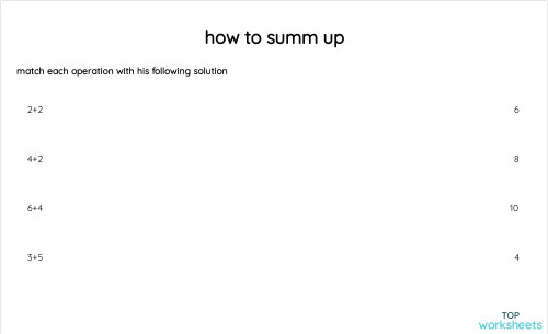 how to summ up. Interactive worksheet | TopWorksheets