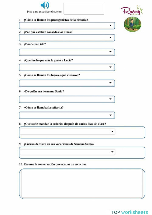 La excursión (audio). Ficha interactiva | TopWorksheets
