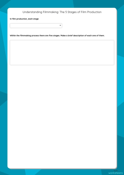 Understanding Filmmaking: The 5 Stages of Film Production. Interactive ...