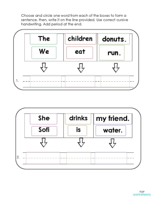 Choose words to form letters. Interactive worksheet | TopWorksheets