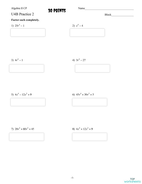 U4B Practice 2. Interactive worksheet | TopWorksheets
