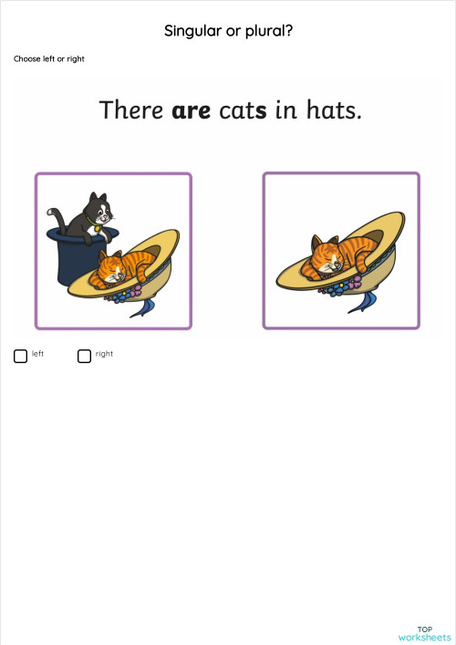 Choose left or right picture. Interactive worksheet | TopWorksheets